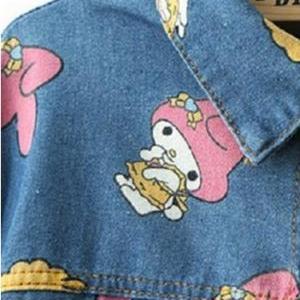 Cartoon Button-up Denim Shirt on Luulla