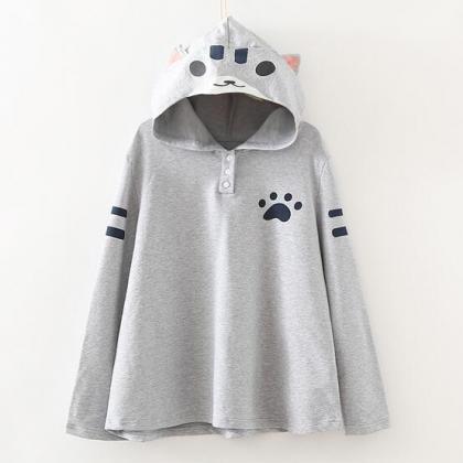 Japanese Cute Cat Ear Long Sleeve Hoodie Sweater on Luulla
