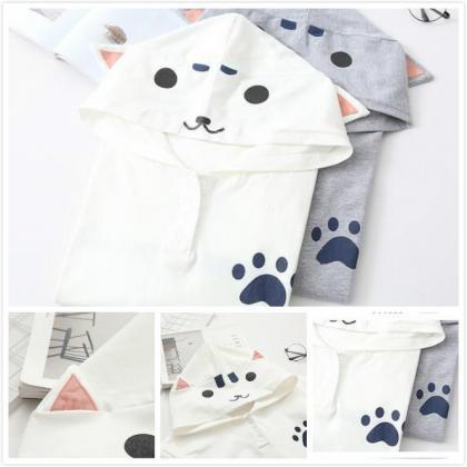 Japanese Cute Cat Ear Long Sleeve Hoodie Sweater on Luulla