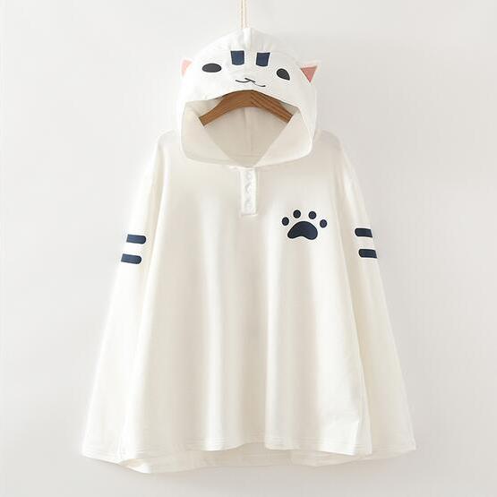 Japanese Cute Cat Ear Long Sleeve Hoodie Sweater on Luulla