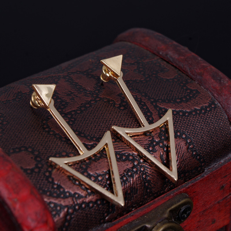 Geometric Triangle Metal Stud Earrings on Luulla
