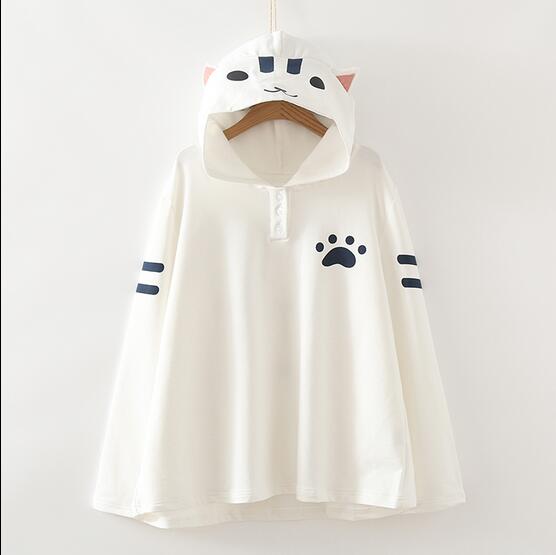 Japanese Cute Cat Ear Long Sleeve Hoodie Sweater on Luulla