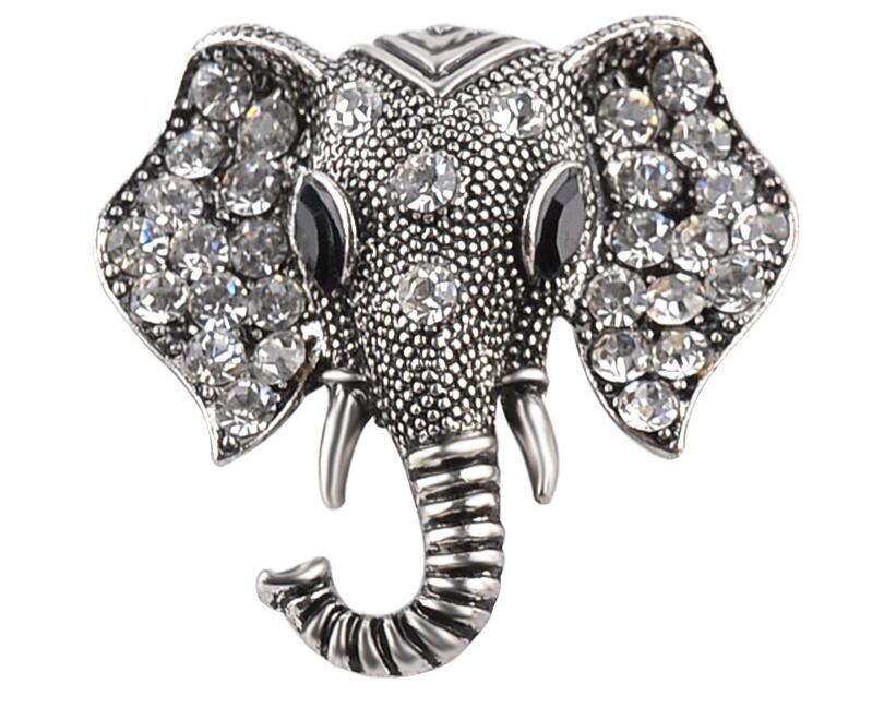 Retro Style Elephant Brooch Pin With Diamond on Luulla