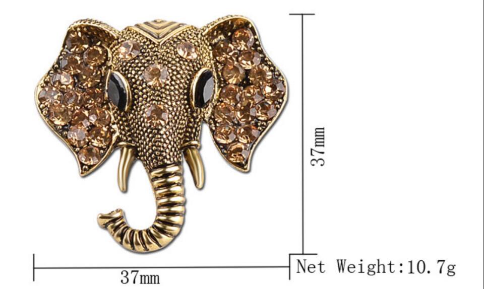 Retro Style Elephant Brooch Pin With Diamond on Luulla