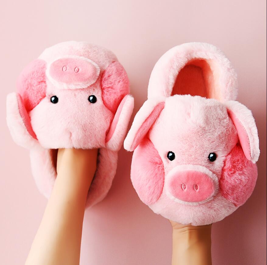 Fuzzy Pig Warm Slippers on Luulla