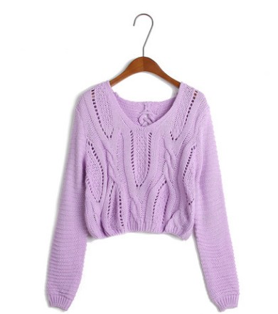 Retro Sexy Exposed Navel Pullover Sweater on Luulla